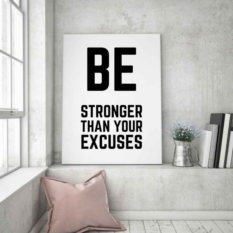 Be Stronger Than Your Excuses Printable Gym Quote - INSPIRATIONAL ...