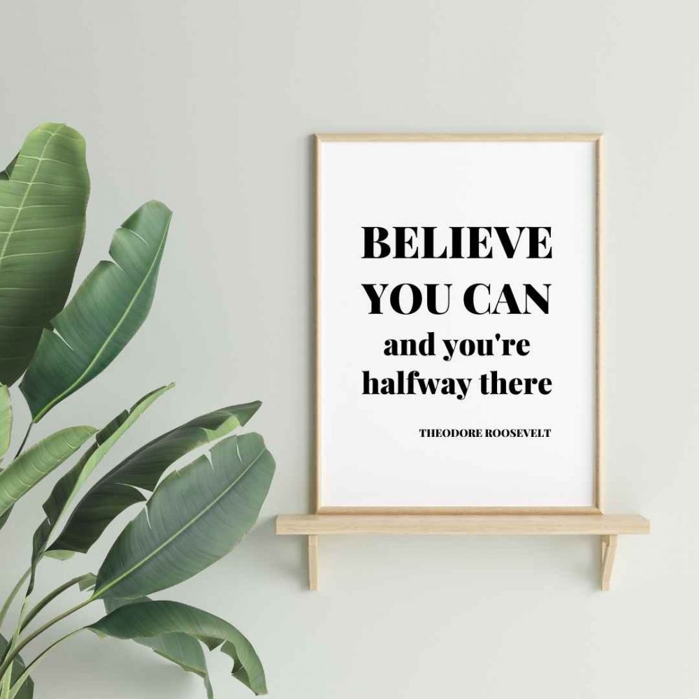 Believe You Can and You're Halfway There Theodore Roosevelt's Quote ...