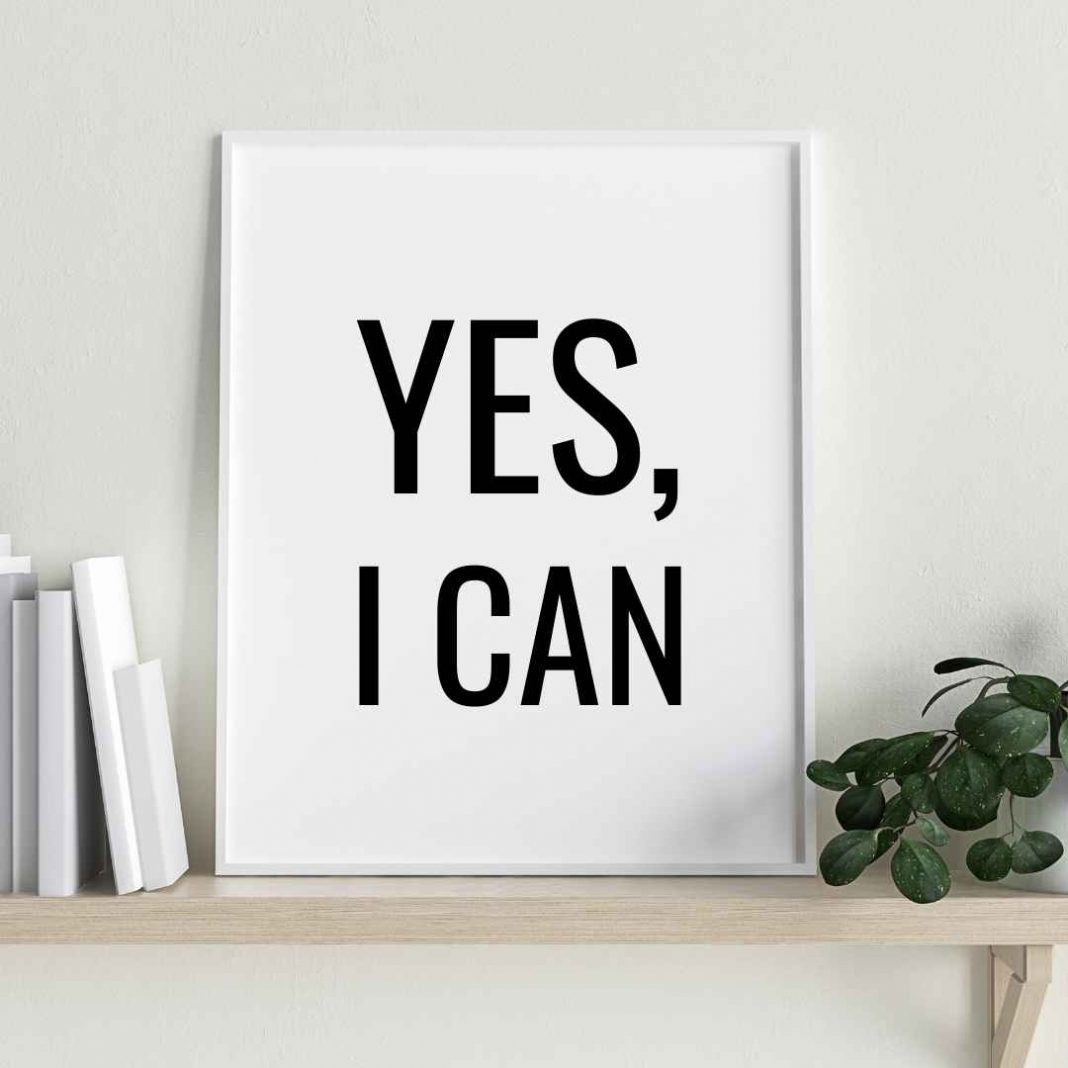Yes I Can Motivation Digital Poster - INSPIRATIONAL & MOTIVATIONAL